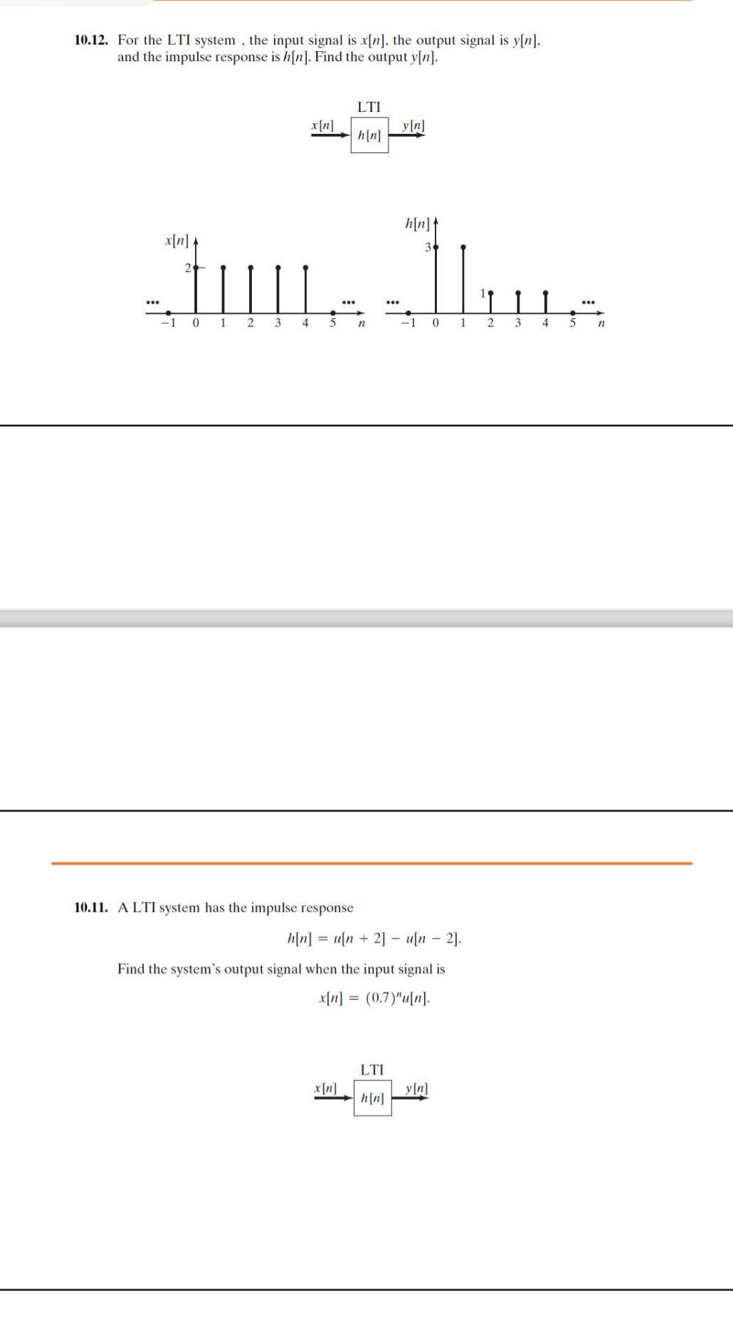 Solved 10.12. ﻿For the LTI system, the input signal is x[n], | Chegg.com