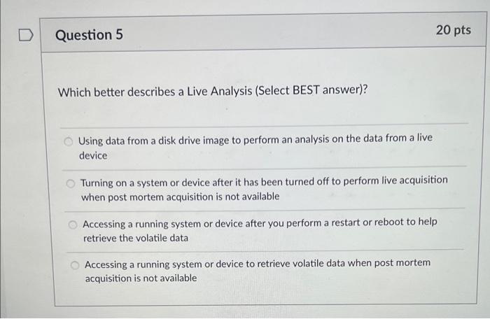 Solved Which of the following tools are most helpful for | Chegg.com