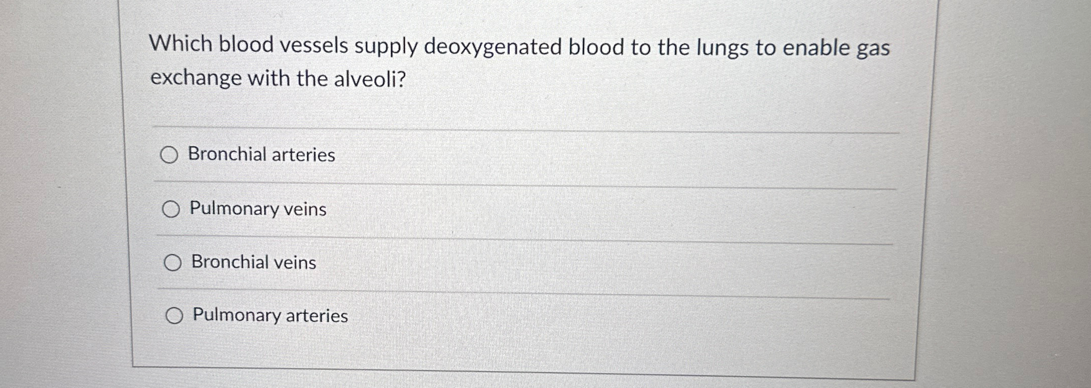 Solved Which blood vessels supply deoxygenated blood to the | Chegg.com