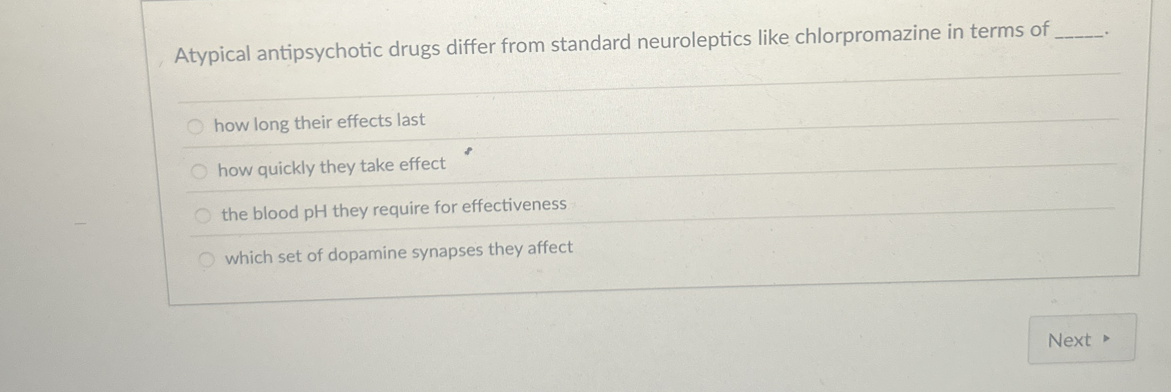 Solved Atypical antipsychotic drugs differ from standard | Chegg.com