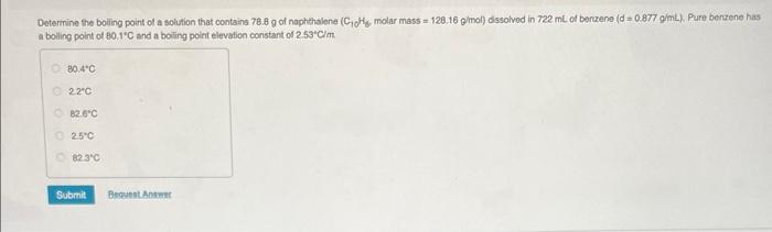 Solved Determine the boiing point of a solution that | Chegg.com