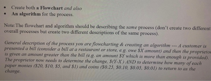 Create both a Flowchart and also An algorithm for the | Chegg.com