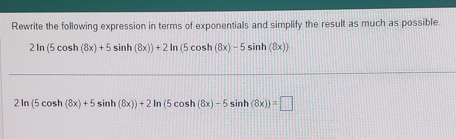 Solved Rewrite the following expression in terms of | Chegg.com