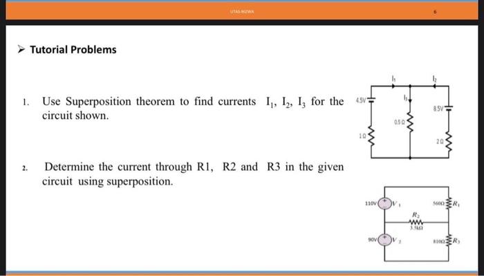 Solved 1 Use Superposition Theorem To Find Currents