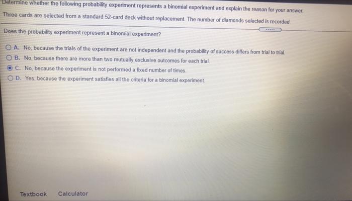Solved Determine whether the following probability | Chegg.com