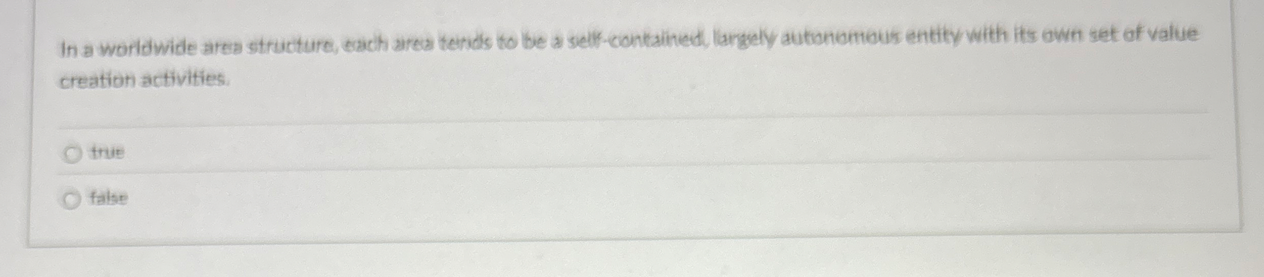 Solved In a worldwide area structure, each area teinds to be | Chegg.com
