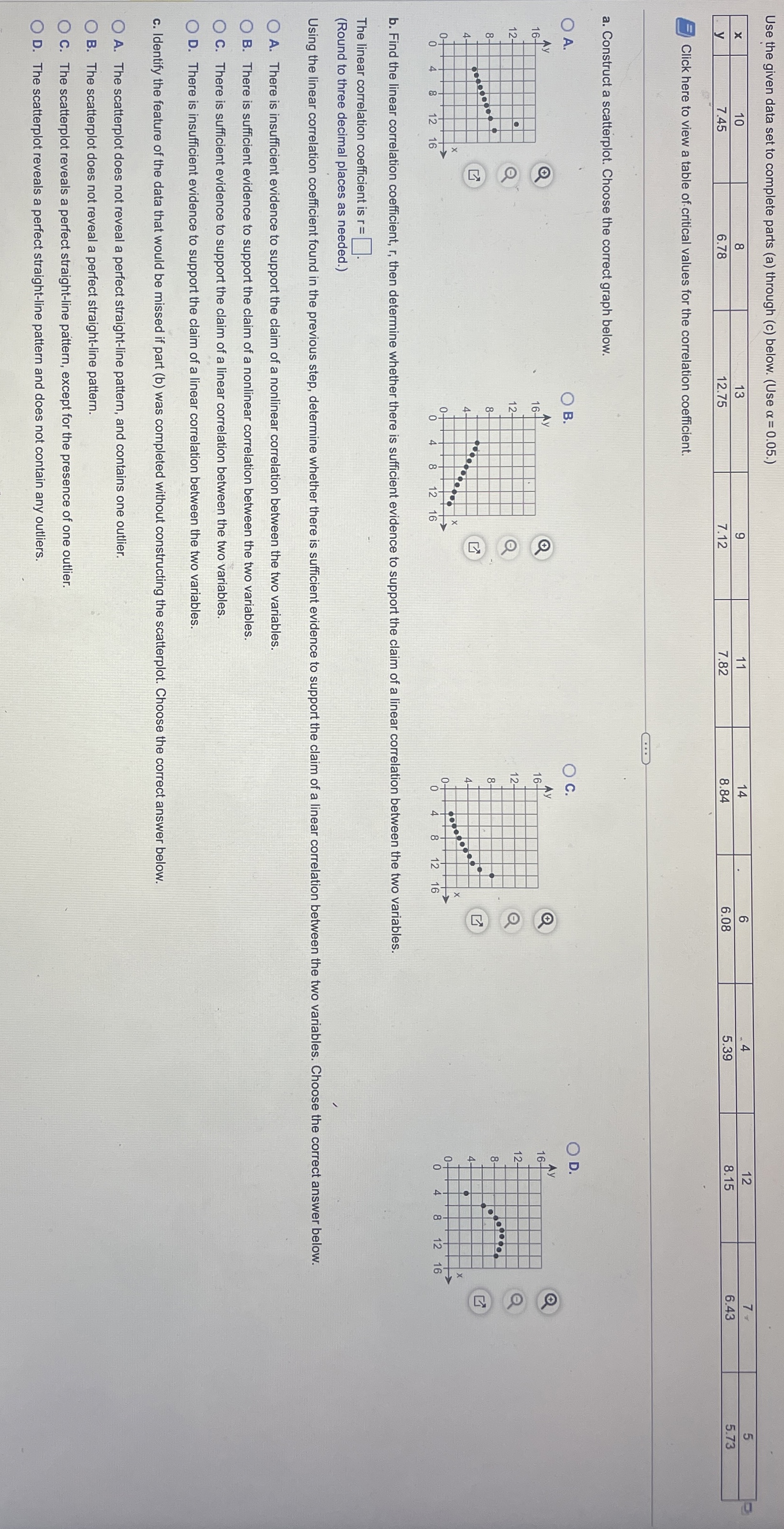 Solved Use the given data set to complete parts (a) ﻿through | Chegg.com