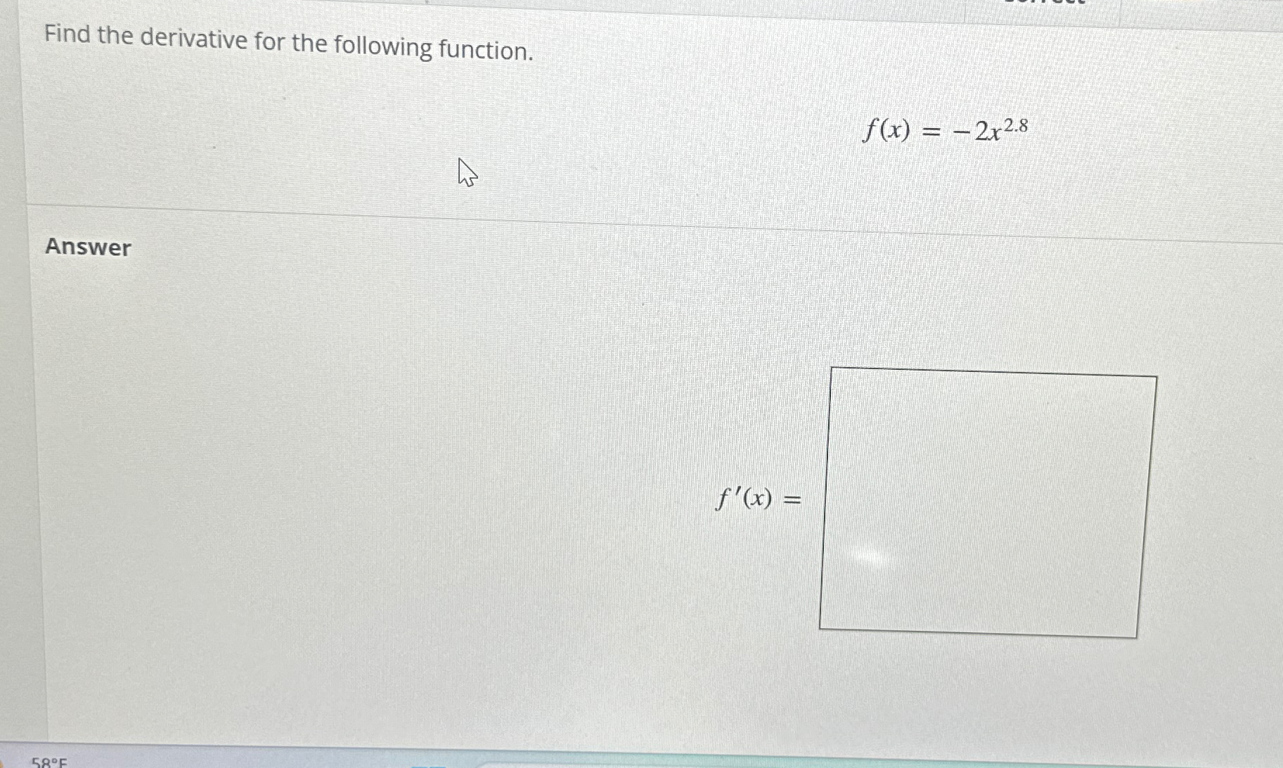 Solved Find the derivative for the following | Chegg.com