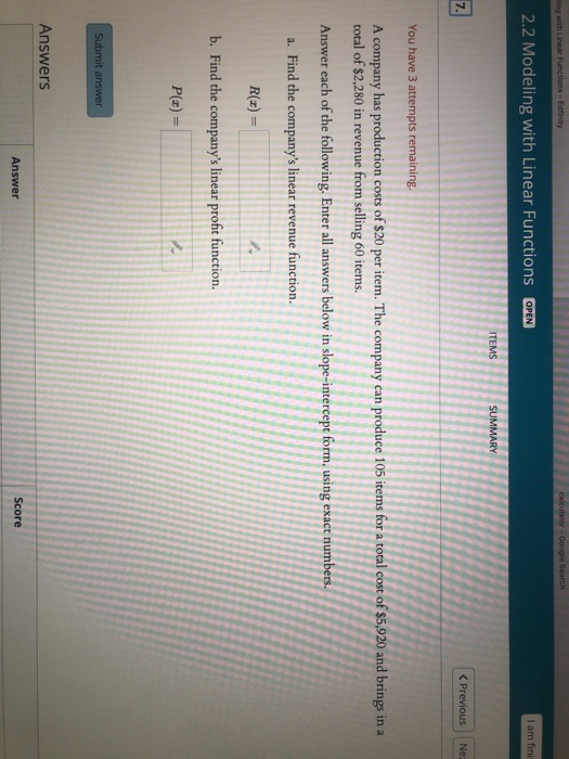Solved Wing with Linear Functions - Edfinity calculator - | Chegg.com