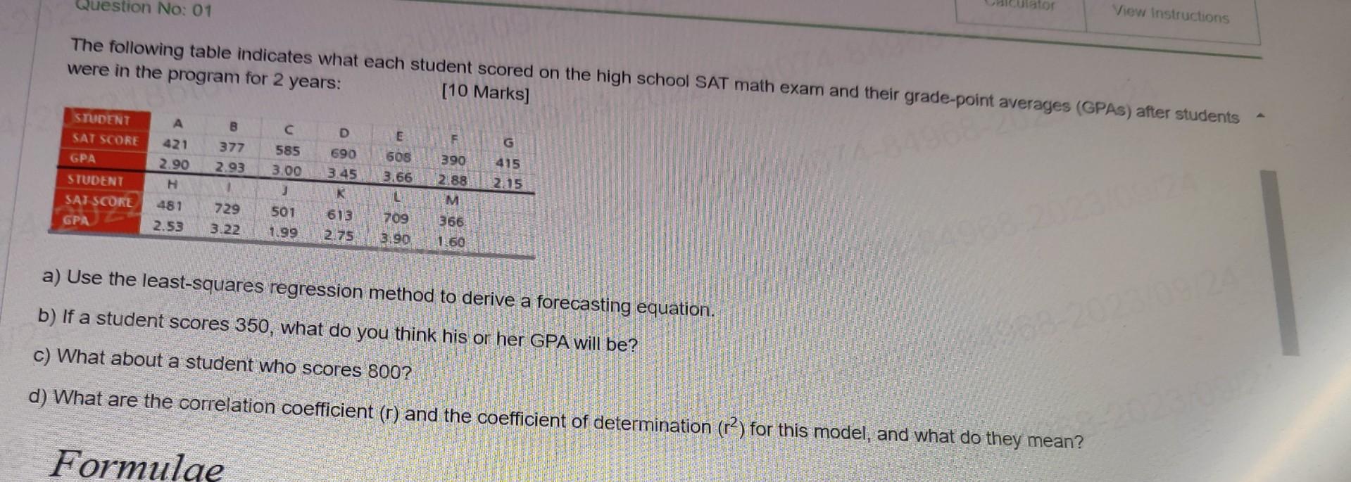 Solved The following table indicates what each student | Chegg.com
