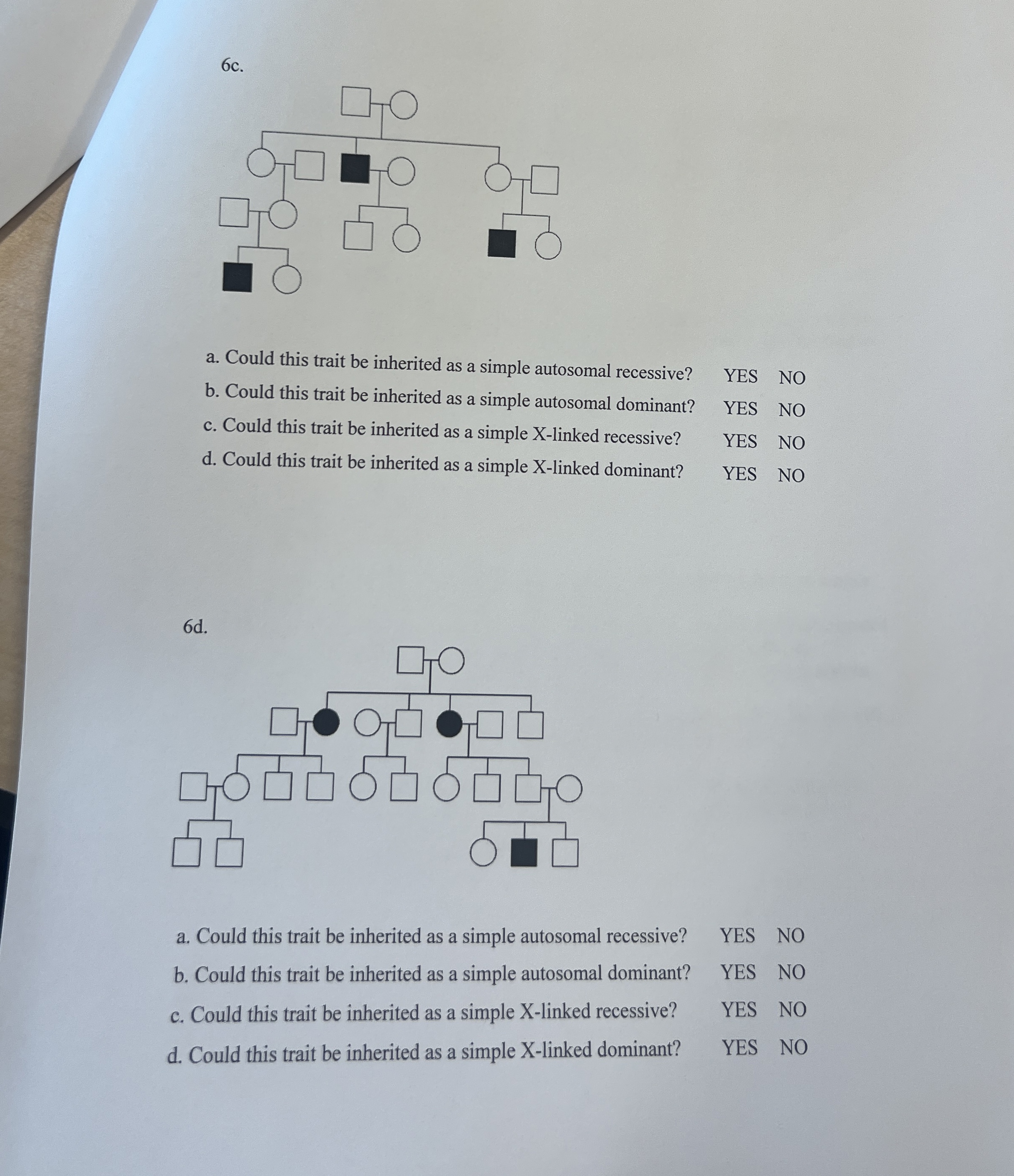 Solved a. ﻿Could this trait be inherited as a simple | Chegg.com