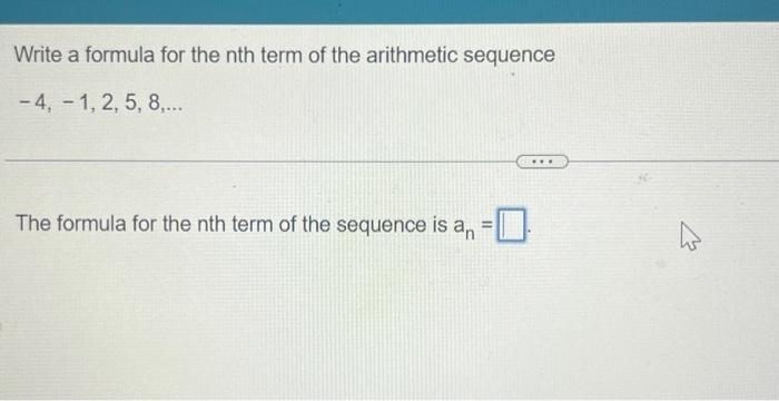 Solved Write a formula for the nth term of the arithmetic | Chegg.com