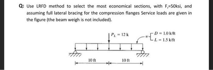 Solved Q: Use LRFD method to select the most economical | Chegg.com