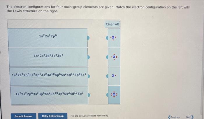 Solved The electron configurations for four main-group | Chegg.com