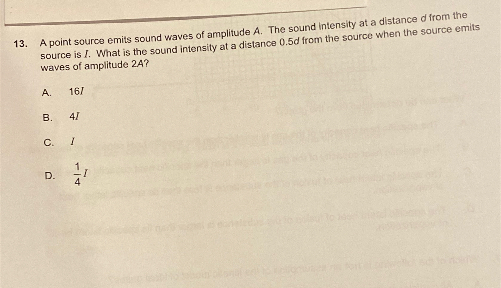 Solved A point source emits sound waves of amplitude A. ﻿The | Chegg.com