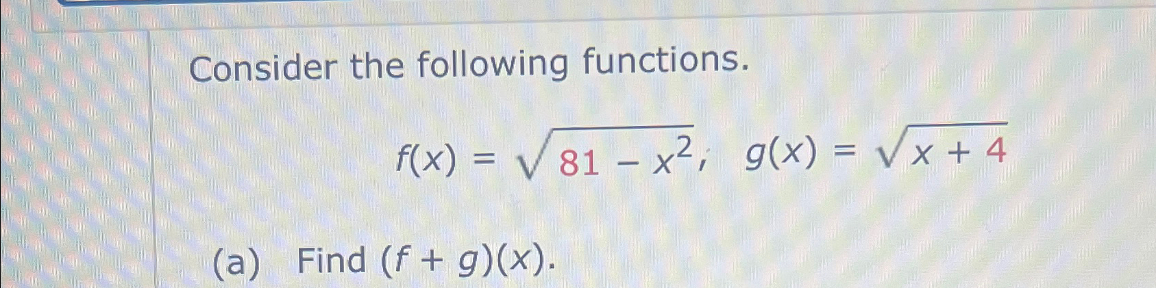 Consider the following | Chegg.com