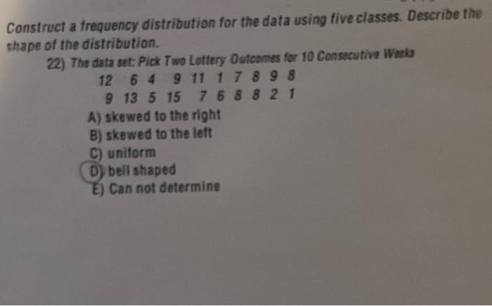 Solved Construct a frequency distribution for the data using | Chegg.com