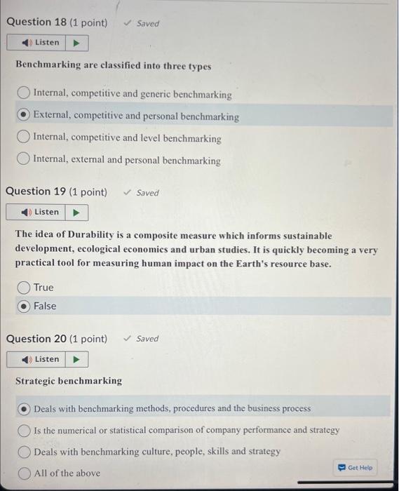 Solved Benchmarking are classified into three types | Chegg.com
