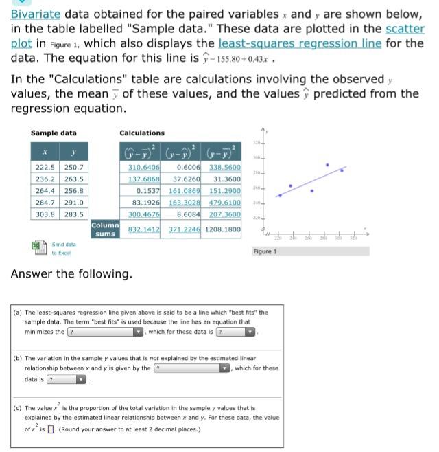 Solved Bivariate data obtained for the paired variables x | Chegg.com