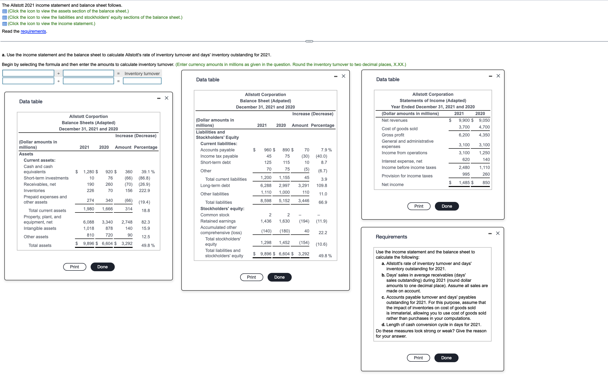 Solved Please complete all the requirements and show your | Chegg.com