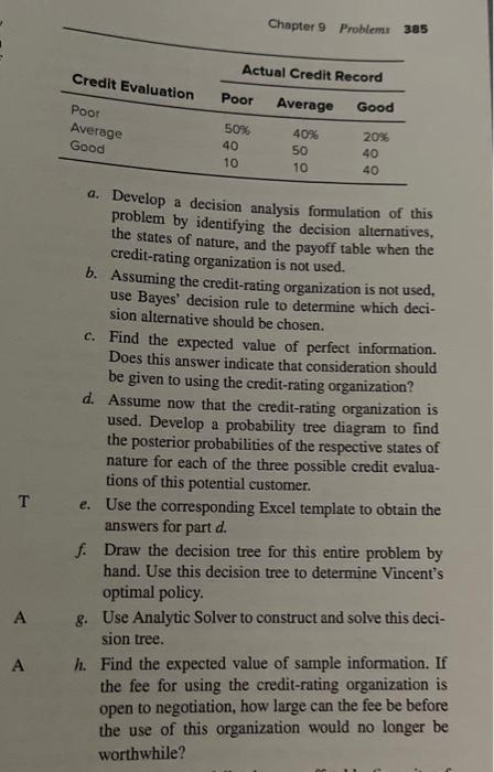 Solved 9.16.* Vincent Cuomo is the credit manager for the | Chegg.com