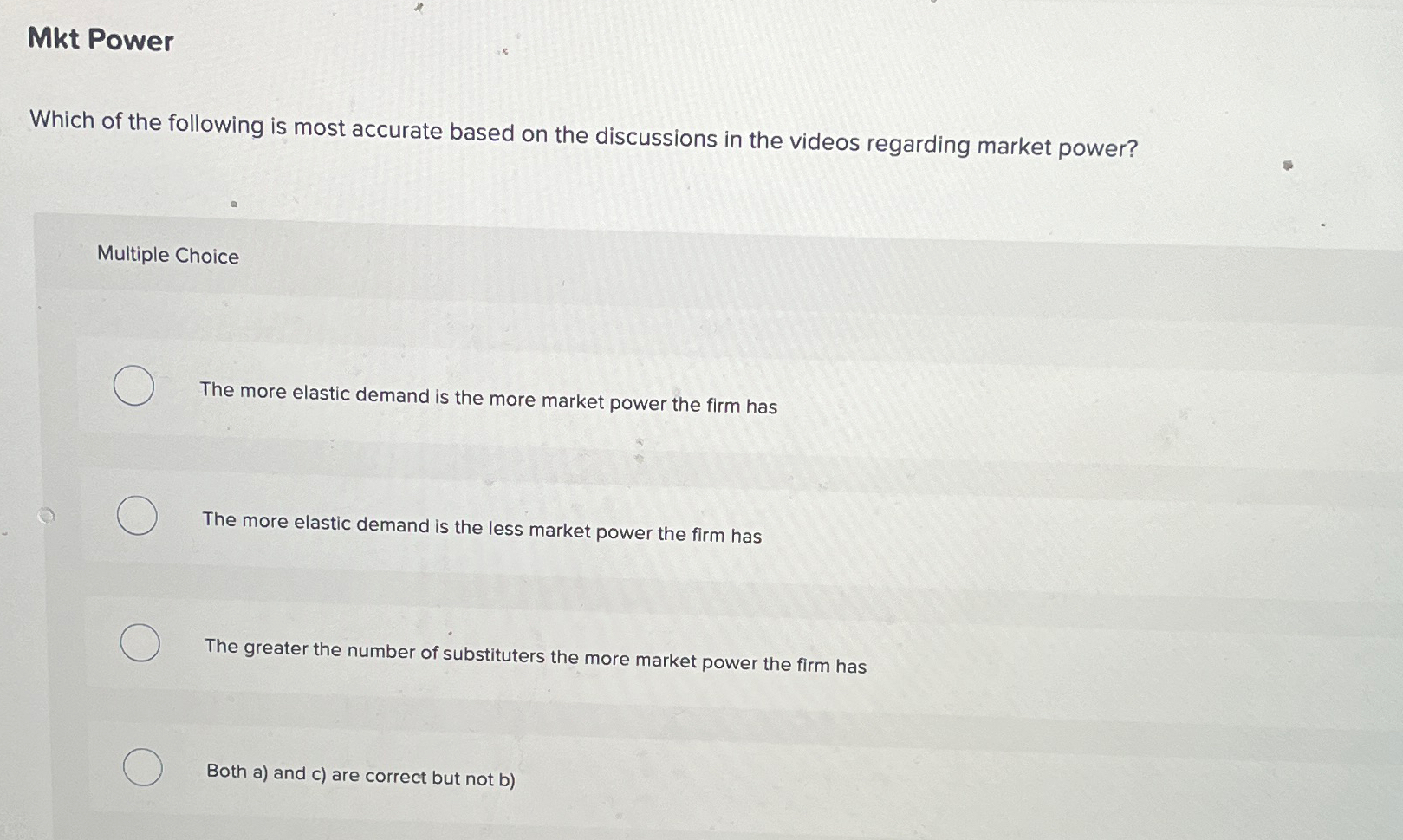 Solved Mkt PowerWhich of the following is most accurate | Chegg.com