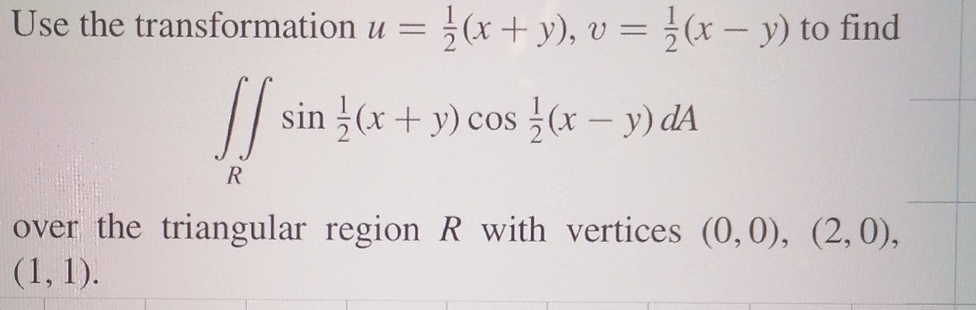 Solved Use the transformation u=12(x+y),v=12(x-y) ﻿to | Chegg.com