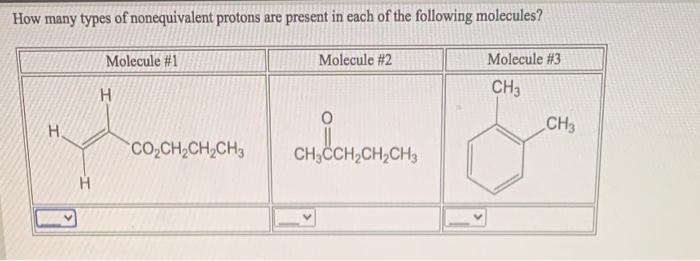 Solved How many types of nonequivalent protons are present | Chegg.com