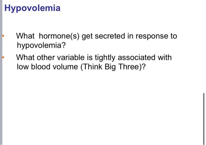 Solved Hypervolemia In what manner is hypervolemia detected? | Chegg.com