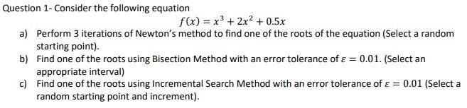 Solved Question 1 - Consider the following equation | Chegg.com