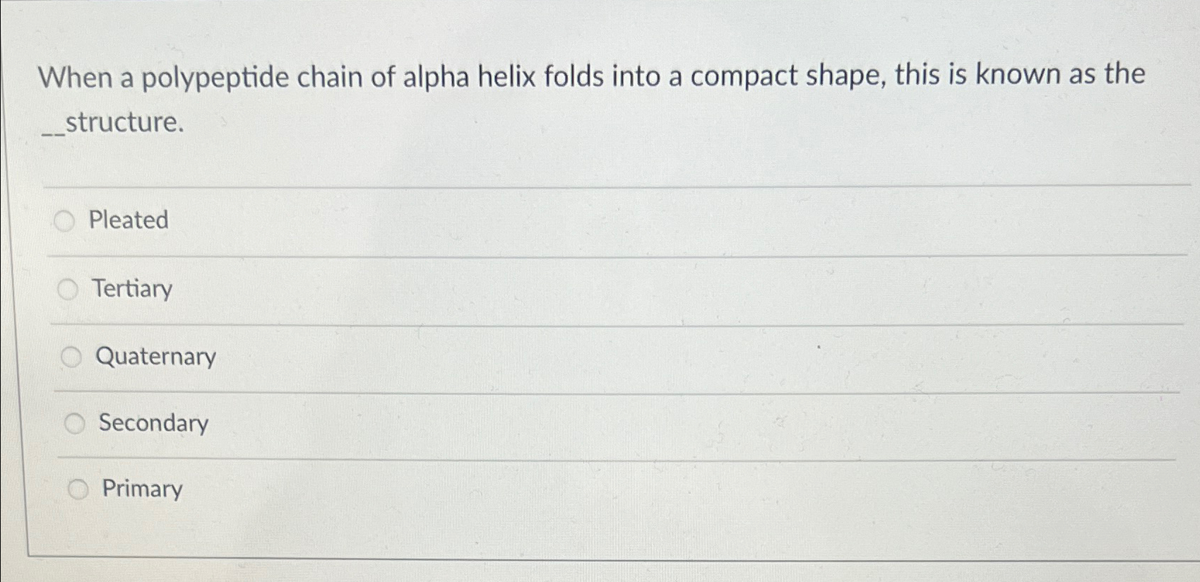 Solved When a polypeptide chain of alpha helix folds into a | Chegg.com