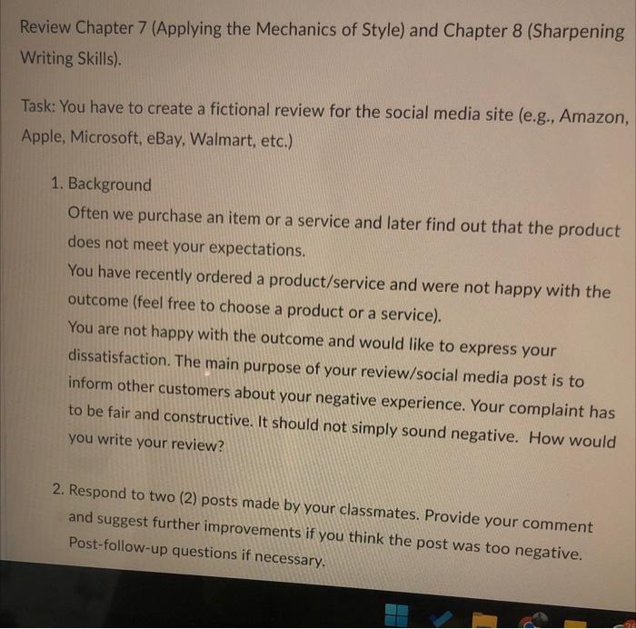 Review Chapter 7 (Applying the Mechanics of Style) | Chegg.com