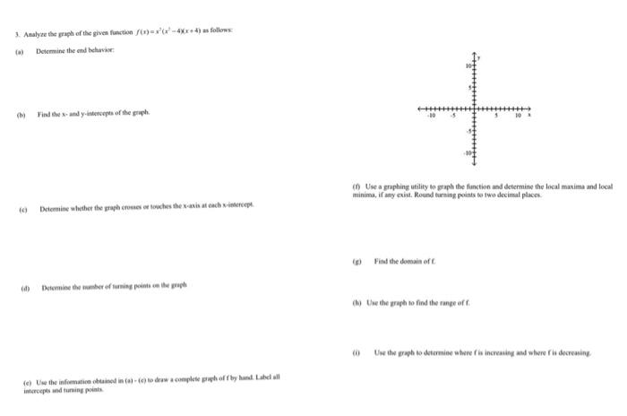 Solved 3. Analyze the graph of the given function | Chegg.com