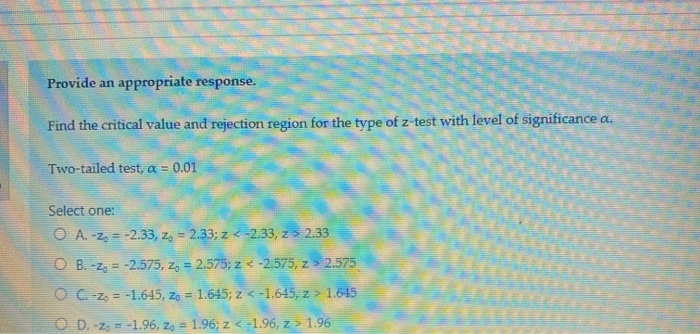 Solved Provide An Appropriate Response Provide An