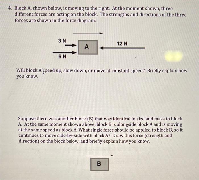 Solved Block A, shown below, is moving to the right. At the | Chegg.com