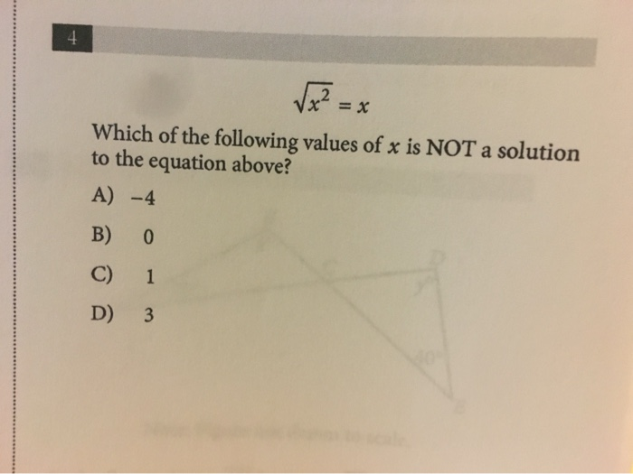 Solved = x Which of the following values of x is NOT a | Chegg.com