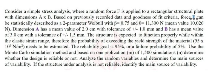 Solved Consider a simple stress analysis, where a random | Chegg.com