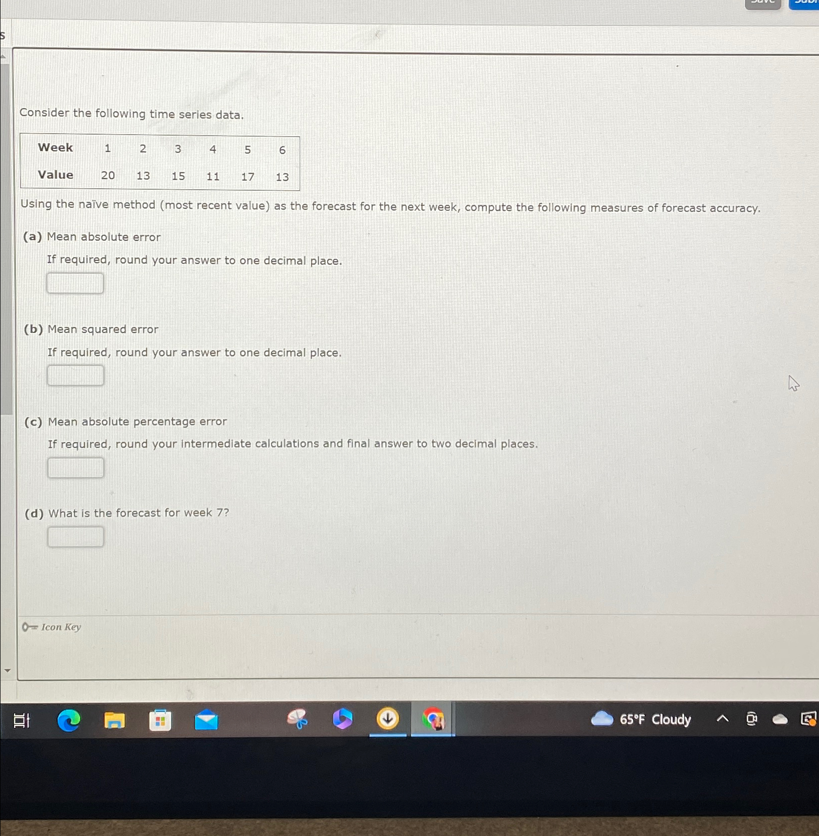 Solved Consider the following time series | Chegg.com