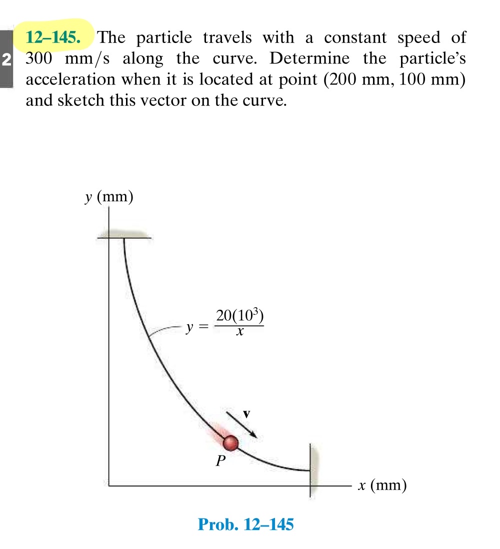 Solved 12-145. ﻿The particle travels with a constant speed | Chegg.com