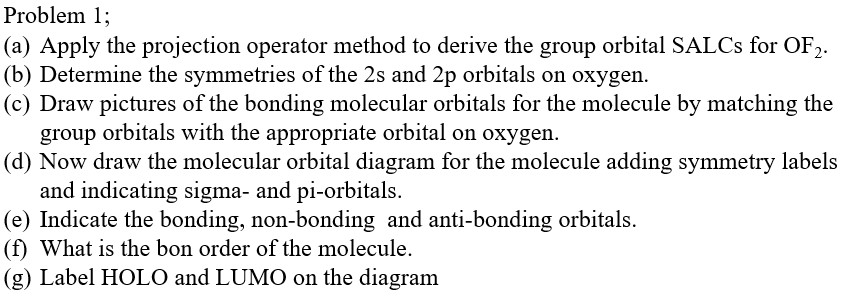 Solved Problem 1;(a) ﻿Apply the projection operator method | Chegg.com