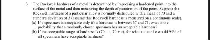 Solved The Rockwell hardness of a metal is determined by | Chegg.com