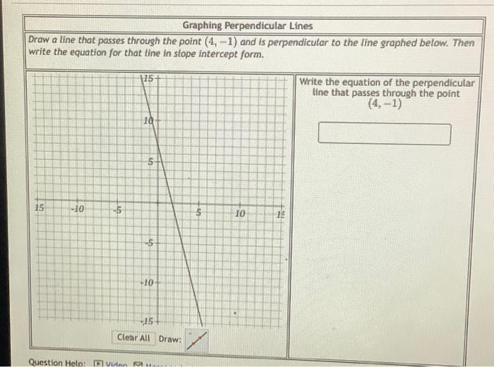 Solved Draw a line that passes through the point (4,−1) and | Chegg.com