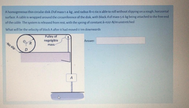 Solved A homogeneous thin circular disk Dof mass 1.4 kg, and | Chegg.com
