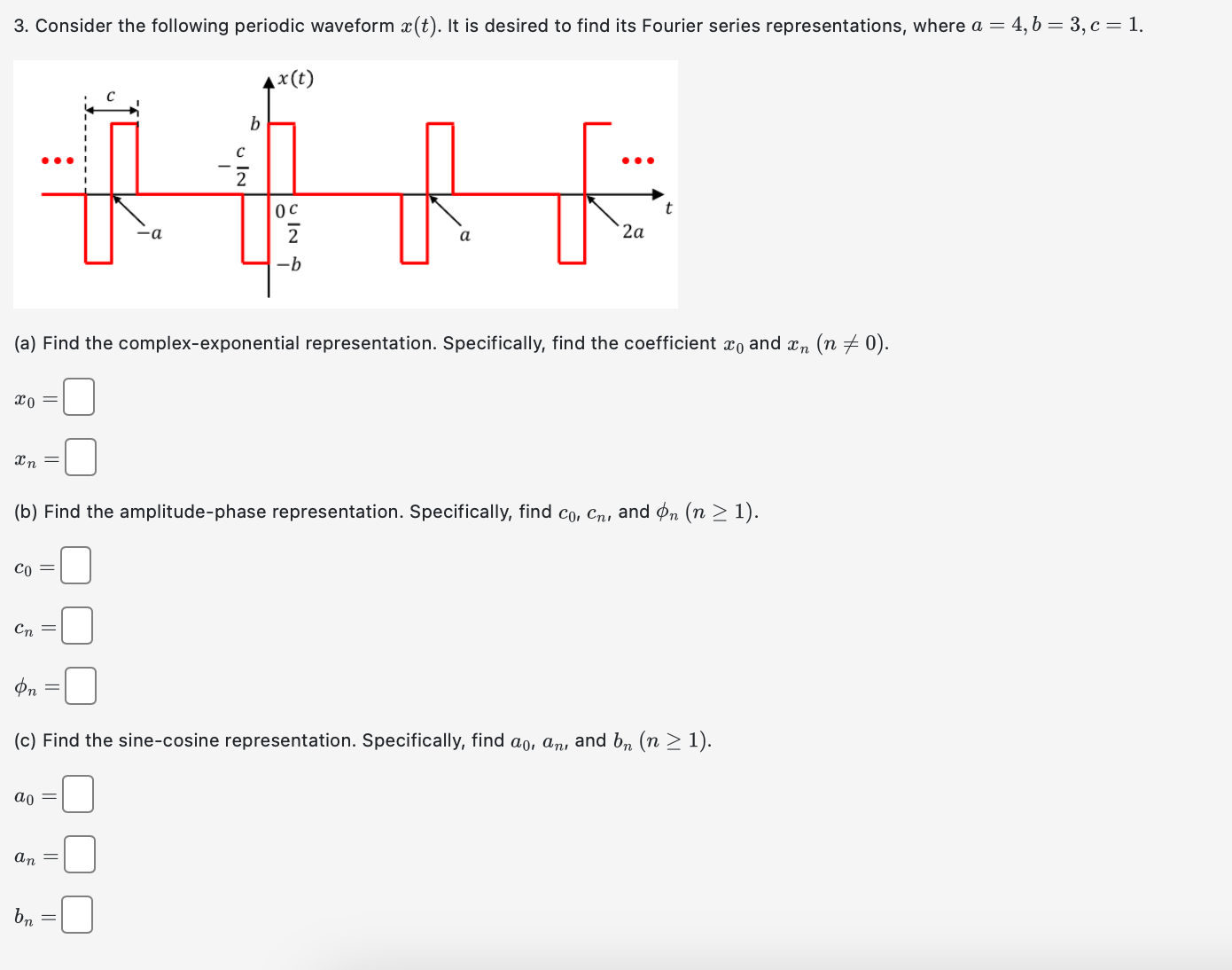 Solved Consider the following periodic waveform x(t). ﻿It is | Chegg.com