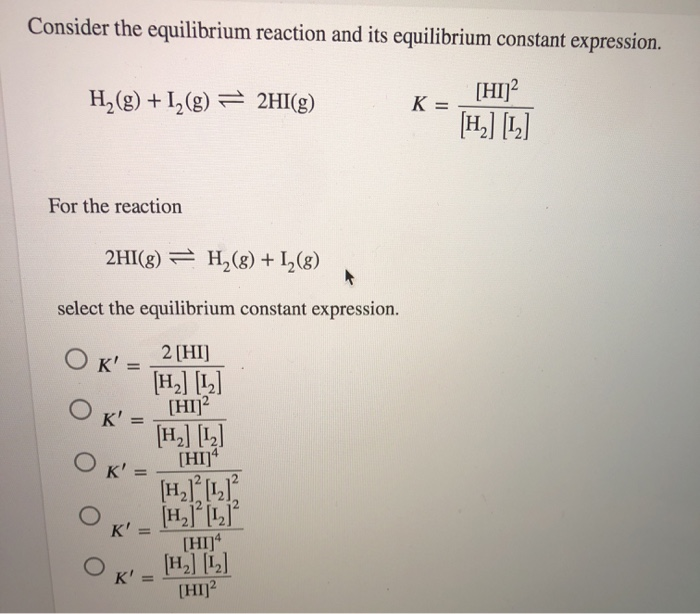 Solved Consider the equilibrium reaction and its equilibrium | Chegg.com
