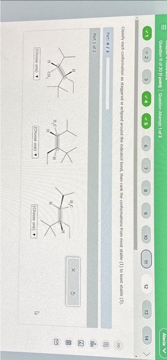 Solved Classify each conformation as staggered or eclipsed | Chegg.com