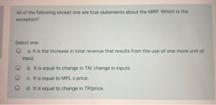 Solved 5 Which of the following statements is correct | Chegg.com