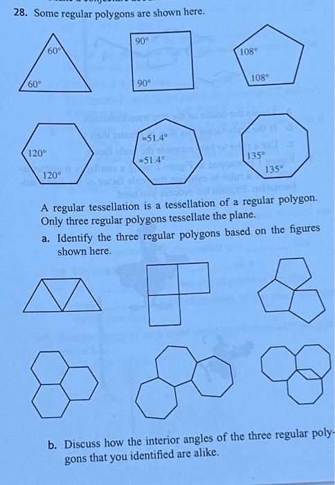 28. Some regular polygons are shown here. 60° 120° 10 | Chegg.com