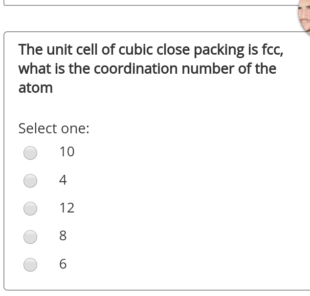 Solved The unit cell of cubic close packing is fcc, what is | Chegg.com