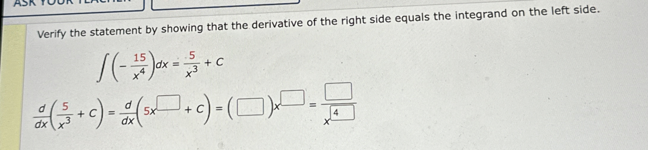 Solved Verify the statement by showing that the derivative | Chegg.com
